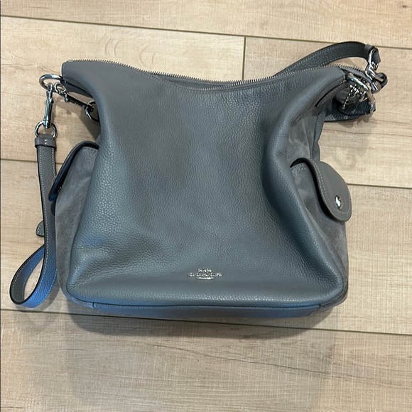 Coach | Bags | Coach Gray Leather Shoulder Bag | Poshmark